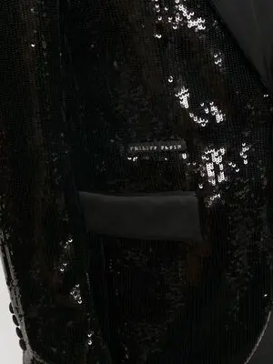 Philipp Plein Sequin Single-breasted Blazer - Black