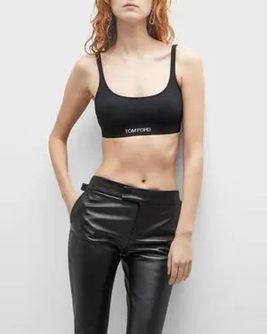 TOM FORD Logo Band Jersey Bralette - Black
