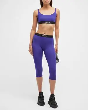 TOM FORD TOM FORD Logo Band Jersey Bralette Cobalt Pur