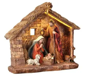 VALERIE PARR HILL 16' Resin Led Nativity Scene In Stable Valer Ie - One-color