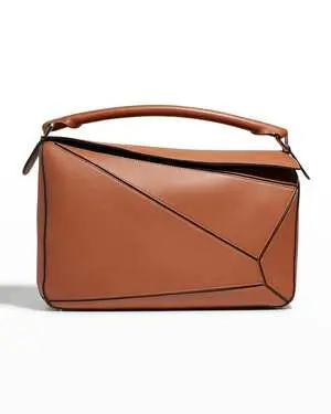 Loewe Puzzle Large Leather Shoulder Bag - Tan