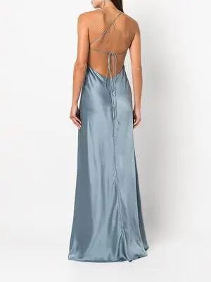 Michelle Mason Cut-out Silk Gown - Blue