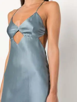 Michelle Mason Cut-out Silk Gown - Blue