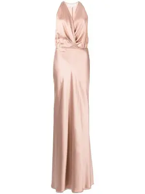 Women's wrap evening dresses with front slit