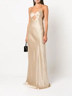 Michelle Mason Cut-out Silk Gown - Gold