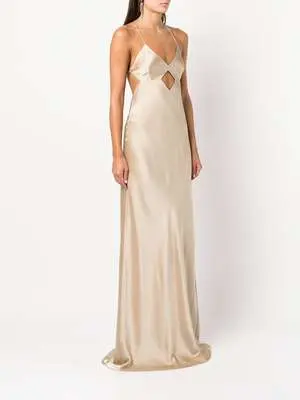 Michelle Mason Cut-out Silk Gown - Gold