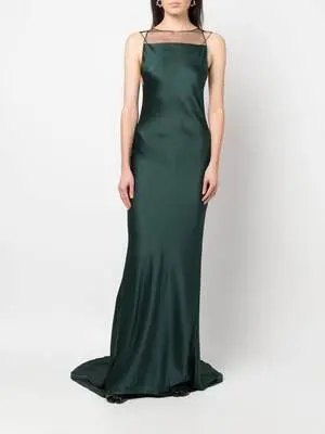 MAISON MARGIELA Satin Fishtail Gown - Green