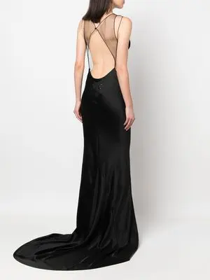 MAISON MARGIELA Satin Fishtail Gown - Black