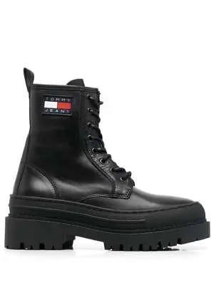 Tommy Hilfiger Logo-patch Lace-up Combat Boots
