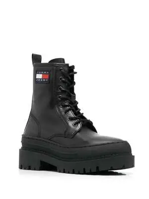 Tommy Hilfiger Logo-patch Lace-up Combat Boots