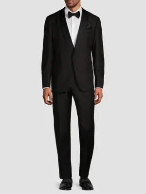SAKS FIFTH AVENUE Collection Satin Shawl Collar Wool Tuxedo