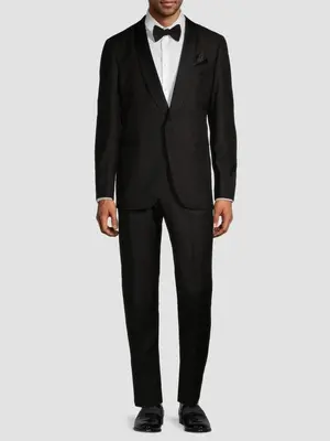 SAKS FIFTH AVENUE Collection Satin Shawl Collar Wool Tuxedo