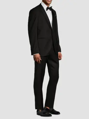SAKS FIFTH AVENUE Collection Satin Shawl Collar Wool Tuxedo