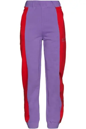 GANNI Twotone French Cottonblend Terry Track Pants - Purple