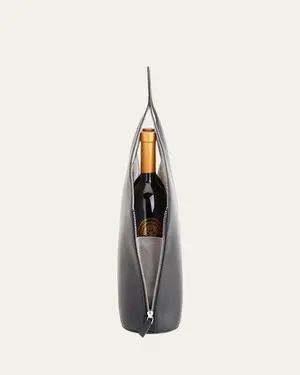 ROYCE NEW YORK Personalized Leather Double Wine Champagne Carrying Case - Black
