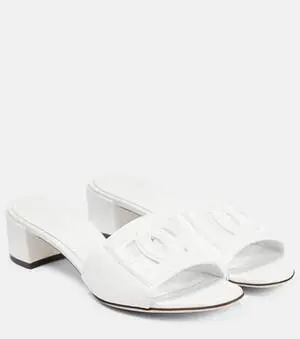 Dolce & Gabbana Dg Leather Mules - White