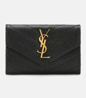Saint Laurent Monogram Small Leather Wallet - Black