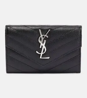Saint Laurent Monogram Small Leather Wallet - Black