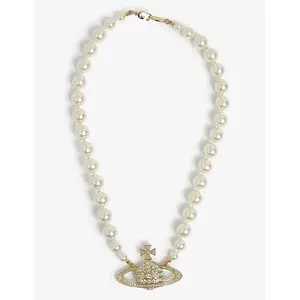 VIVIENNE WESTWOOD Bas Relief Pearl Choker - Gold/cream/crystal