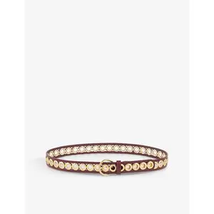 Sandro Adelia Rivet-detail Leather Belt Rouges