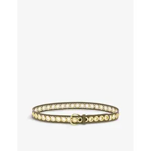 Sandro Adelia Rivet-detail Leather Belt Verts