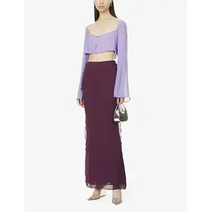 House Of Cb Amalfi Side-split Mesh Maxi Skirt