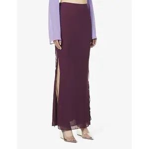 House Of Cb Amalfi Side-split Mesh Maxi Skirt