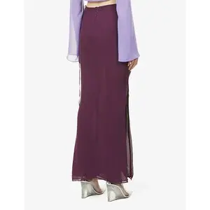 House Of Cb Amalfi Side-split Mesh Maxi Skirt