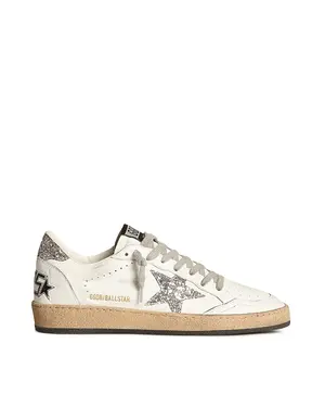 GOLDEN GOOSE Ball Star Low Top Sneakers - White Silver
