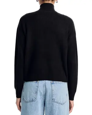 Aqua 100% Cashmere Quarter Zip Sweater