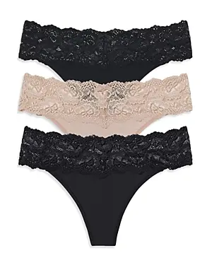 SKARLETT BLUE Goddess Thong, Set Of 3 Black/cs/black