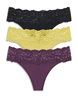 SKARLETT BLUE Goddess Thong, Set Of 3 Blk/cn/maj