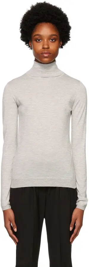 Brunello Cucinelli Brunello Cucinelli Gray Cashmere Turtleneck - C072 Pearl Grey