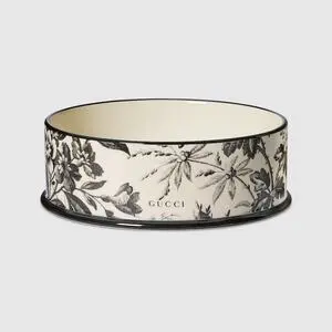 Gucci Large Herbarium Print Pet Bowl - White