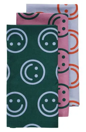 Baggu Assorted 3-piece Organic Cotton Reusable Cloth Set - Happy Mix