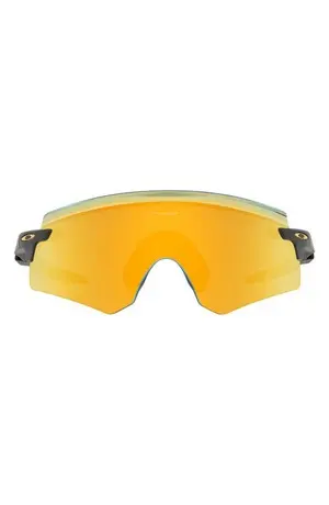 Oakley Encoder 136mm Prizm™ Rimless Wrap Shield Sunglasses - Yellow/ Grey