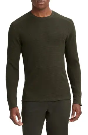 Vince Thermal Long Sleeve T-shirt Moss Green