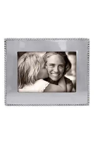 MARIPOSA Beaded Recycled Aluminum Picture Frame - Silver