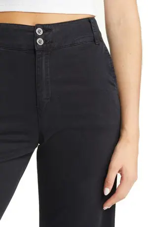 Bella Dahl Saige Wide Leg Cropped Trousers - Black