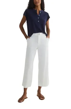 Bella Dahl Saige Wide Leg Cropped Trousers - White