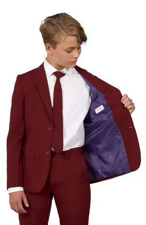 Opposuits Blazing Burgundy Two-piece Suit & Tie