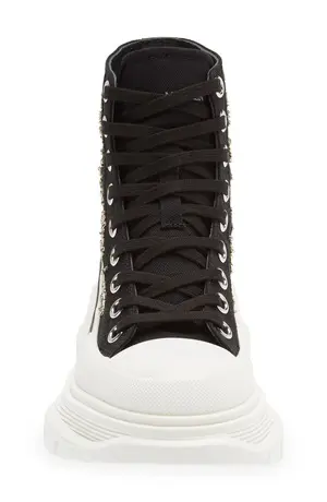 Alexander McQueen Tread Slick Embroidered Graffiti High Top Sneakers