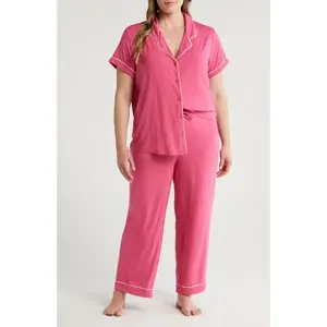 Nordstrom Moonlight Eco Crop Pajamas Pink Carmine