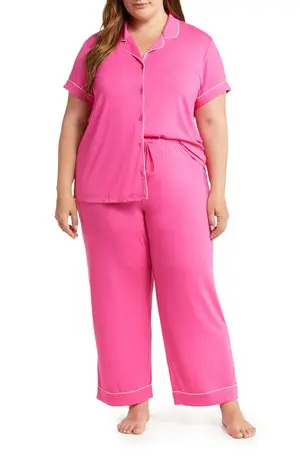 Nordstrom Moonlight Eco Crop Pajamas Pink Yarrow