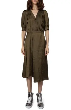 Zadig&Voltaire Ralia Satin Midi Dress - Bronze