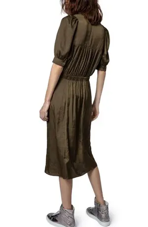 Zadig&Voltaire Ralia Satin Midi Dress - Bronze