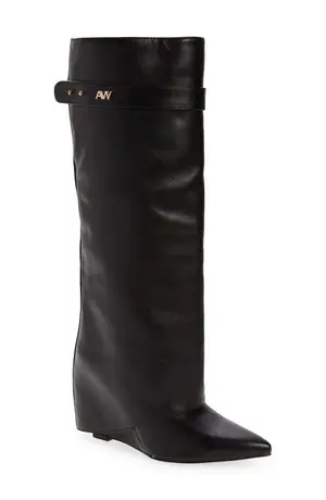 AZALEA WANG Melina Pointy Toe Boots - Black