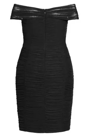 City Chic Sophia Ruched Off-the-shoulder Dress