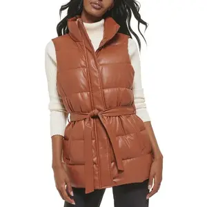 LEVI'S 361™ Faux Leather Puffer Vest With Belt