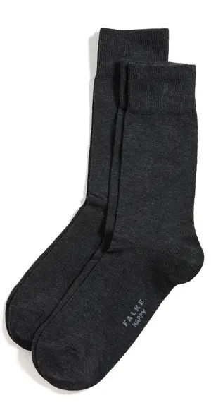 Falke Happy 2-pack Crew Socks - Anthracite Melange